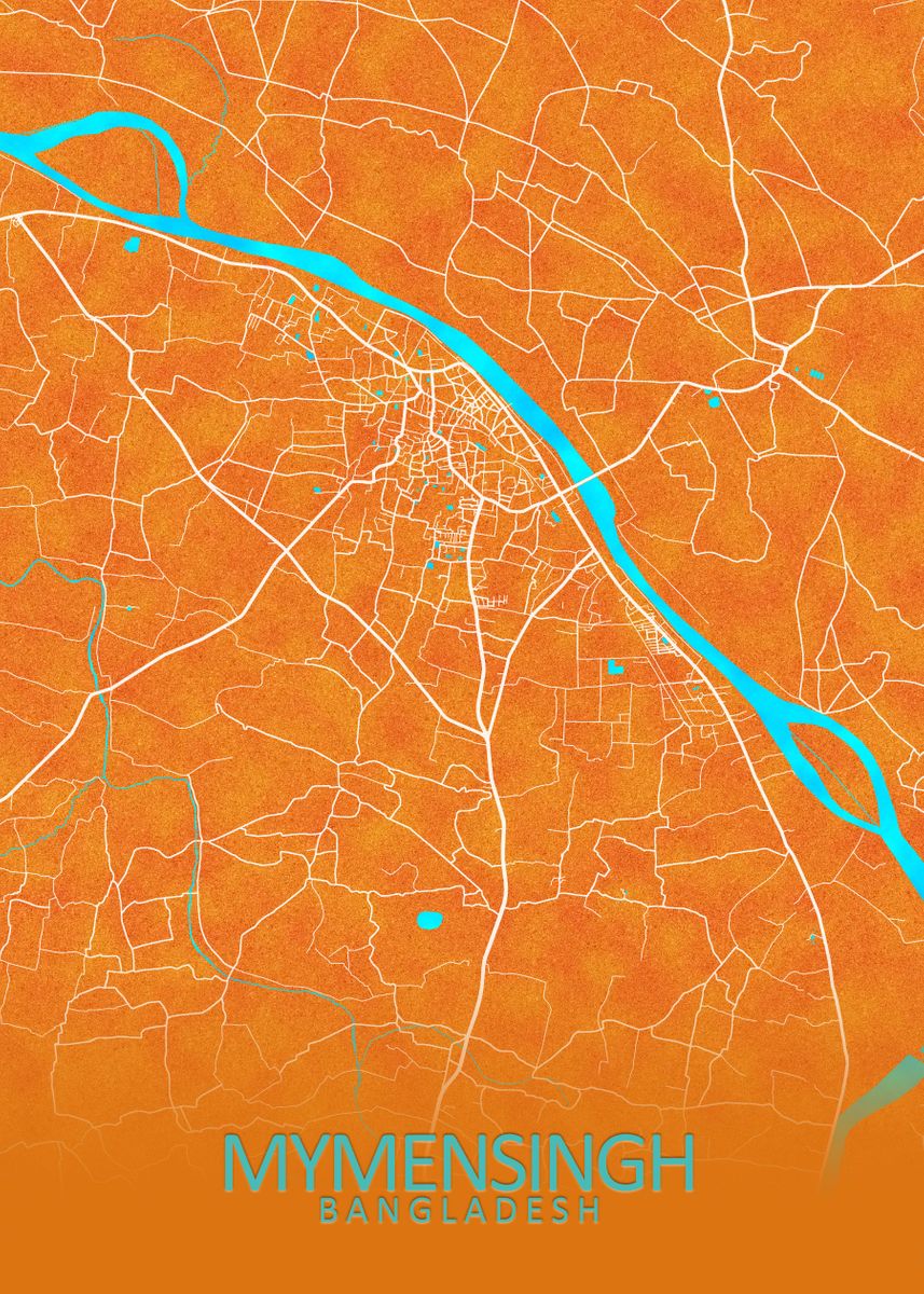 'Mymensingh Bangladesh' Poster, picture, metal print, paint by City Map ...