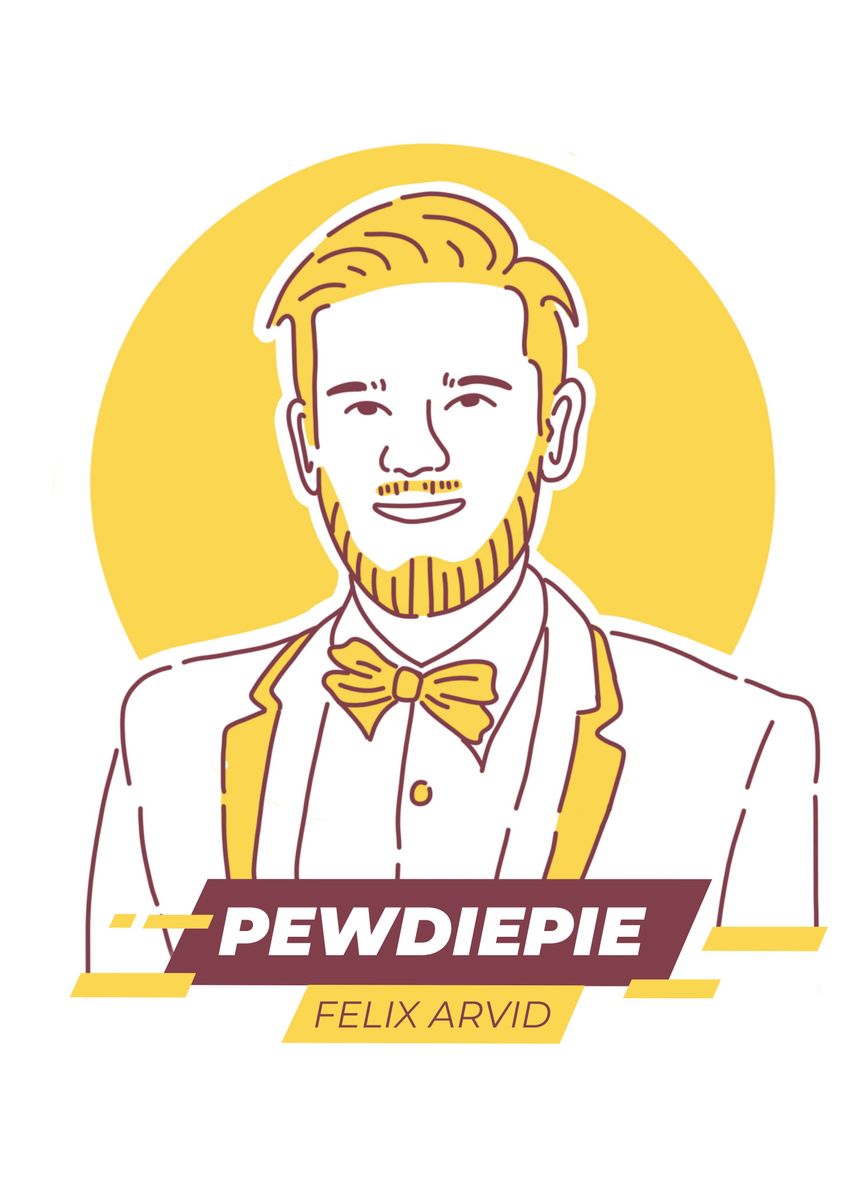 'PewDiePie Illustration' Poster, picture, metal print, paint by Bee ...