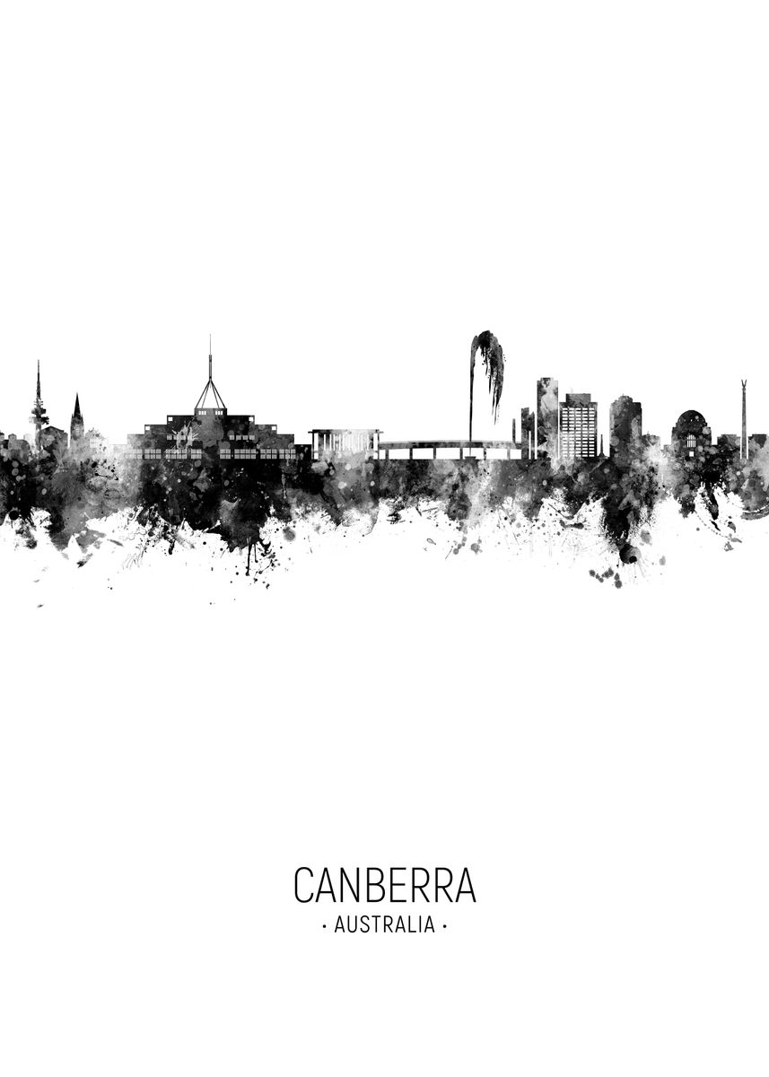 'Canberra Skyline Australia' Poster by Michael Tompsett | Displate