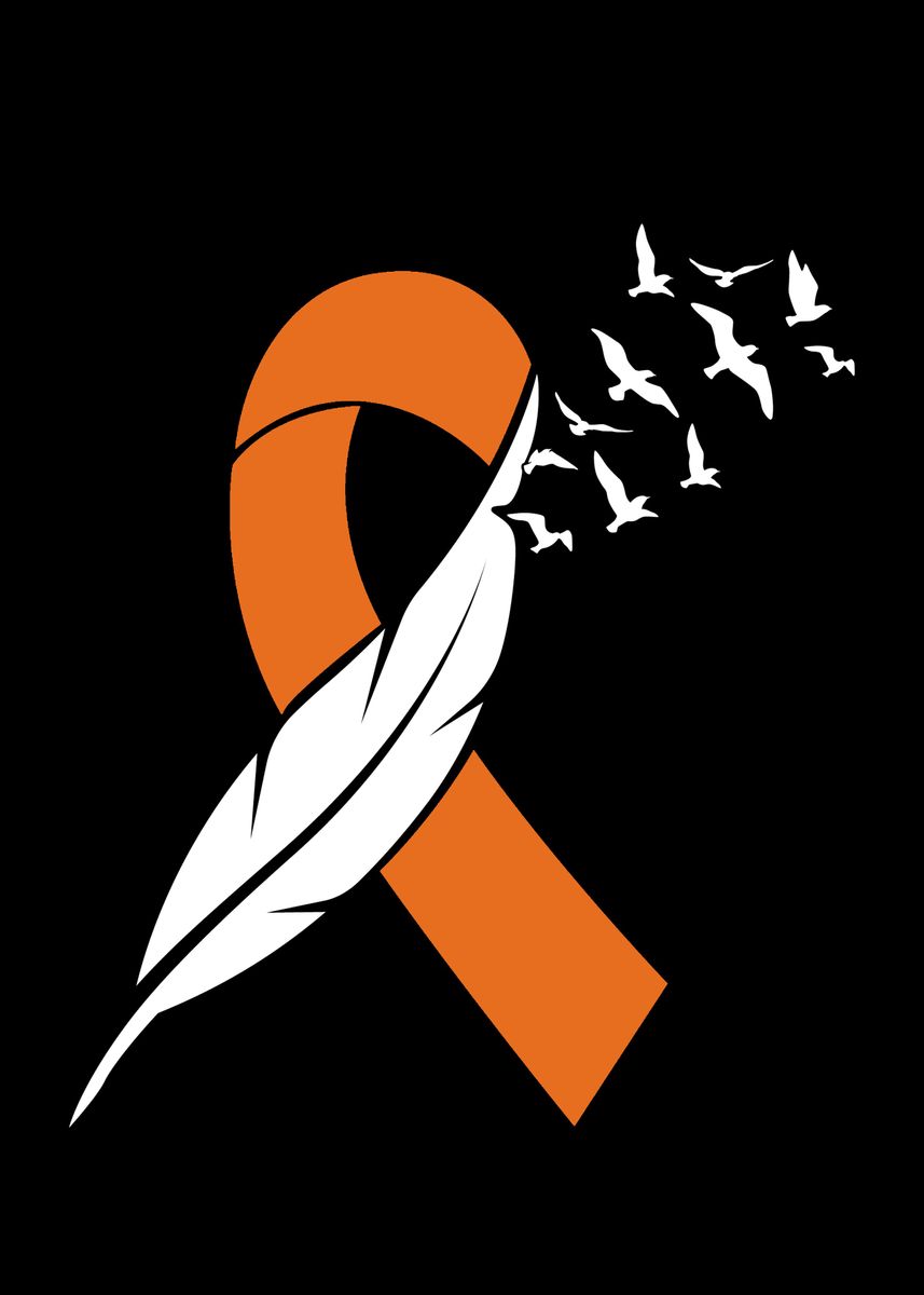 'Orange Awareness Ribbon' Poster, picture, metal print, paint by ...
