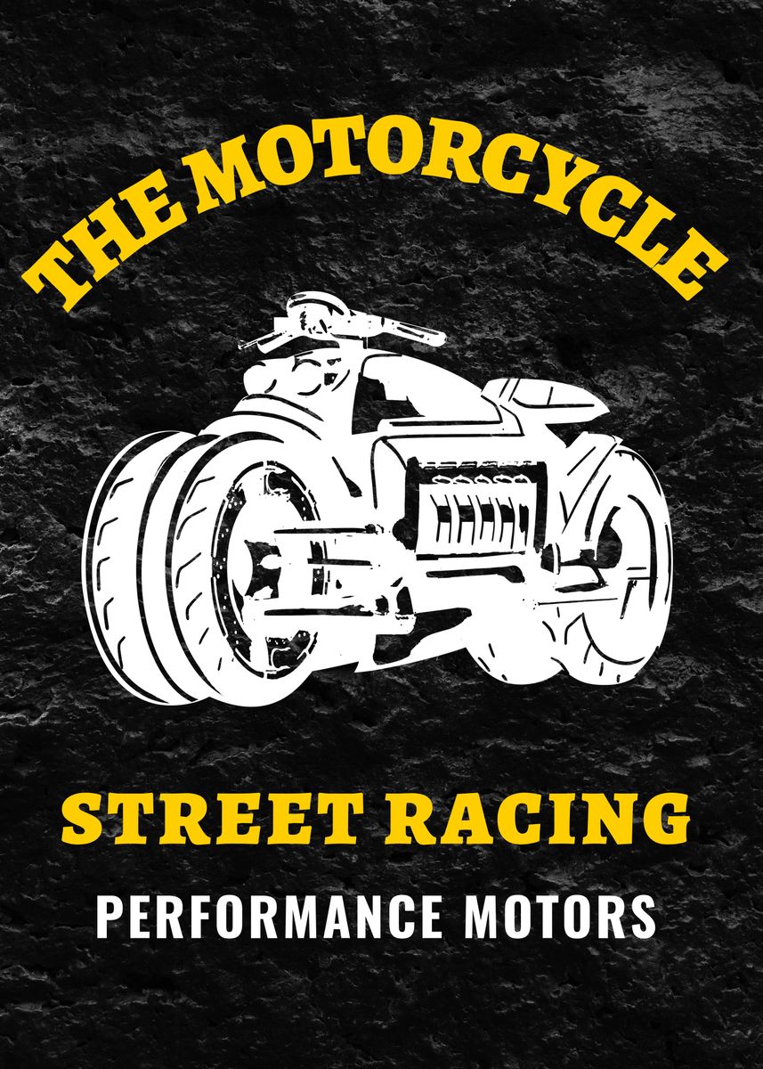 'Motorcycle Street Racing' Poster, picture, metal print, paint by Max ...