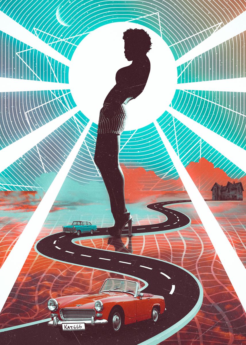 'Retro woman' Poster, picture, metal print, paint by Prashanth C | Displate