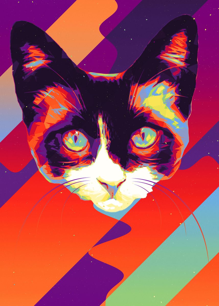 'Pop Cat Emotions' Poster by Fátima Seehagen Nature Illustrations ...