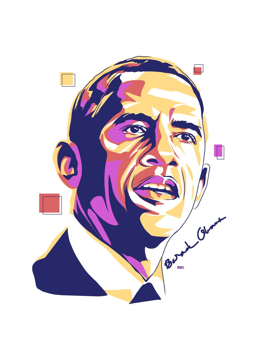 'barack obama pop art' Poster, picture, metal print, paint by Nurjali ...