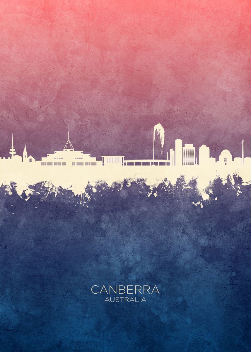 'Canberra Skyline Australia' Poster by Michael Tompsett | Displate