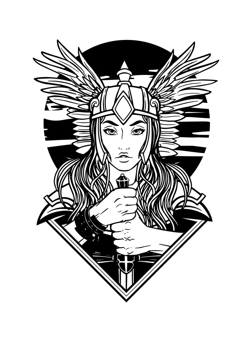 'Valkyrie' Poster, picture, metal print, paint by Maax Fantasy | Displate
