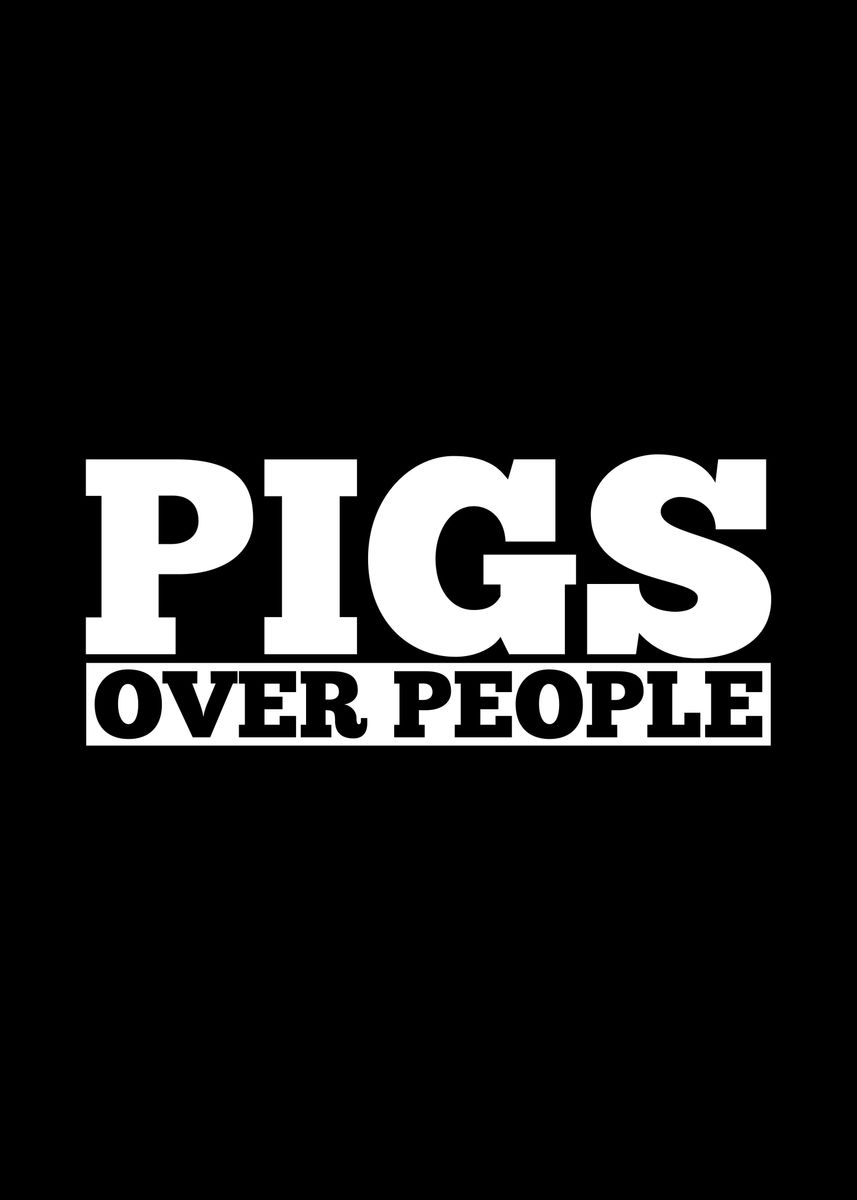 'Pigs Over People Funny Pig' Poster, picture, metal print, paint by ...