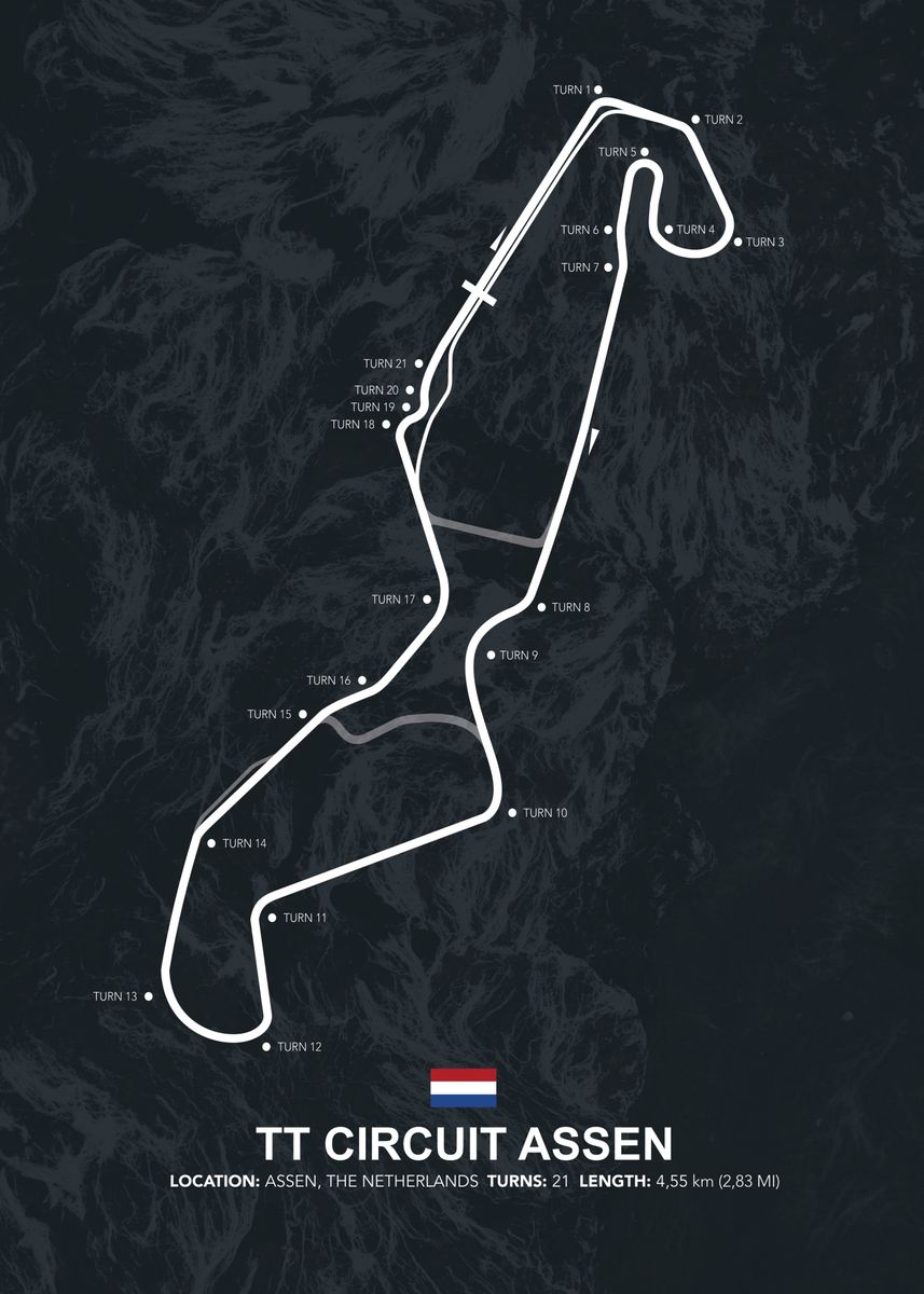 'Assen ' Poster, picture, metal print, paint by Mapsters | Displate