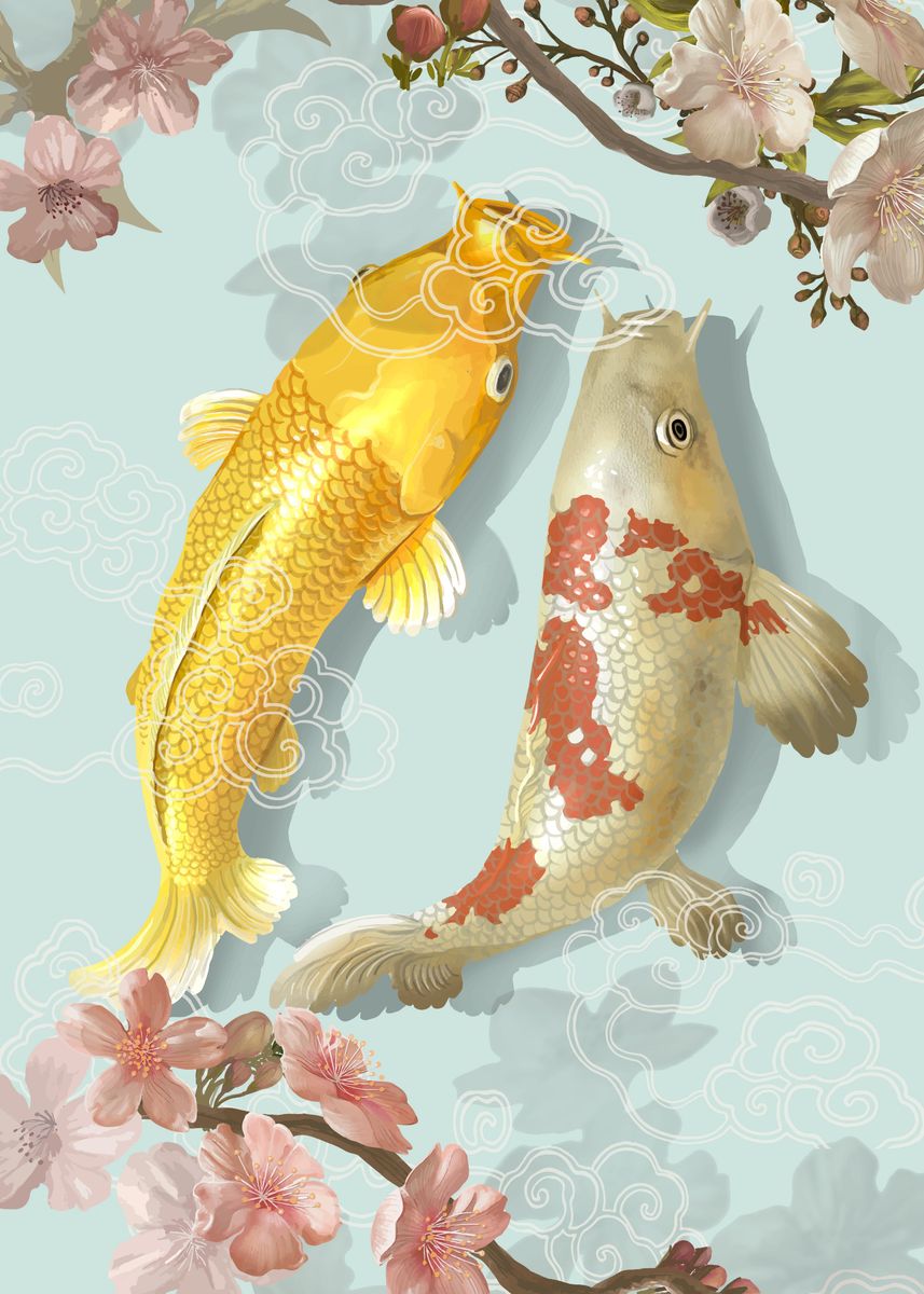 'Koi Kaiga Painting' Poster, picture, metal print, paint by Kunyah ...