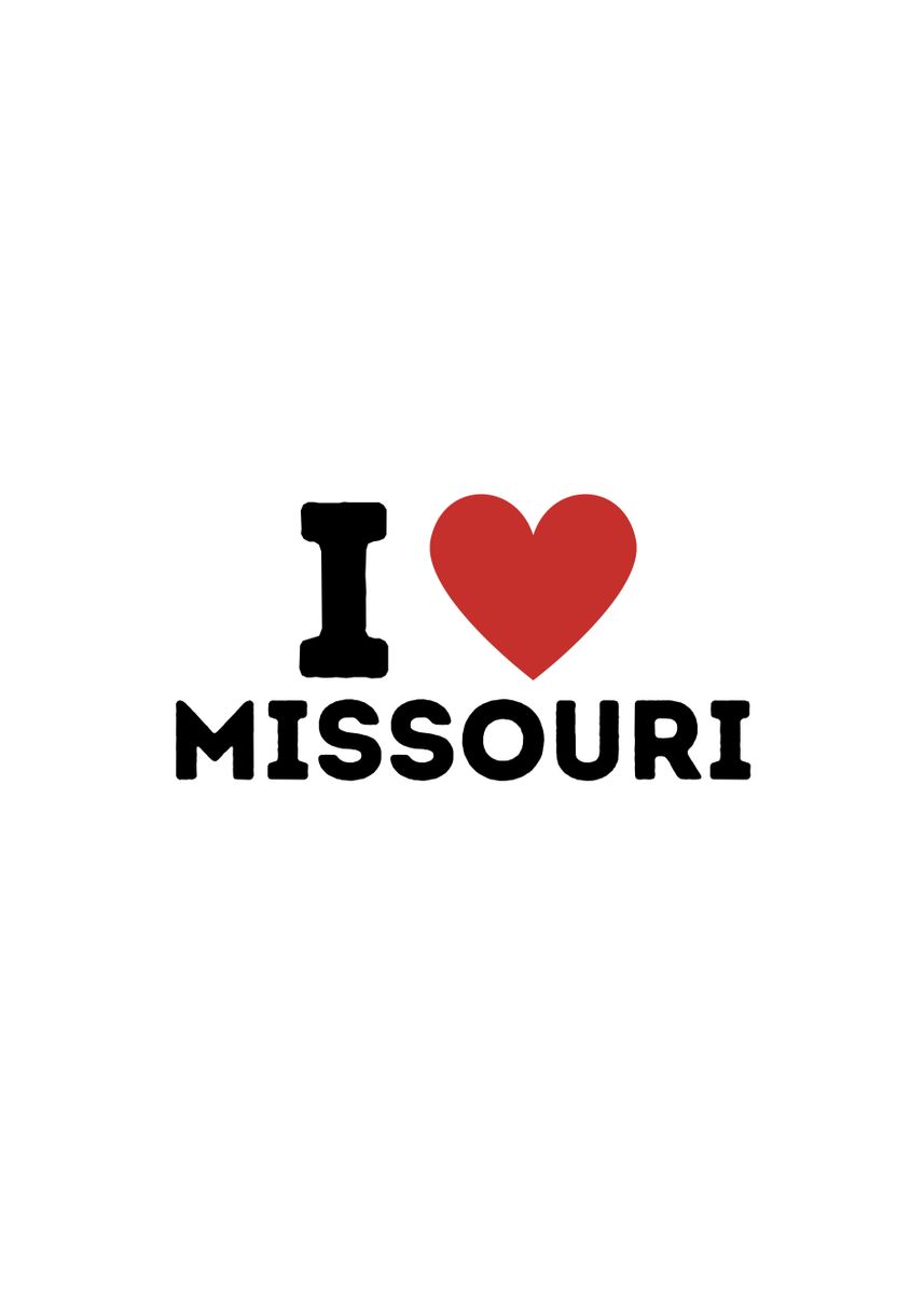 'I Love Missouri Simple' Poster by James Adams | Displate