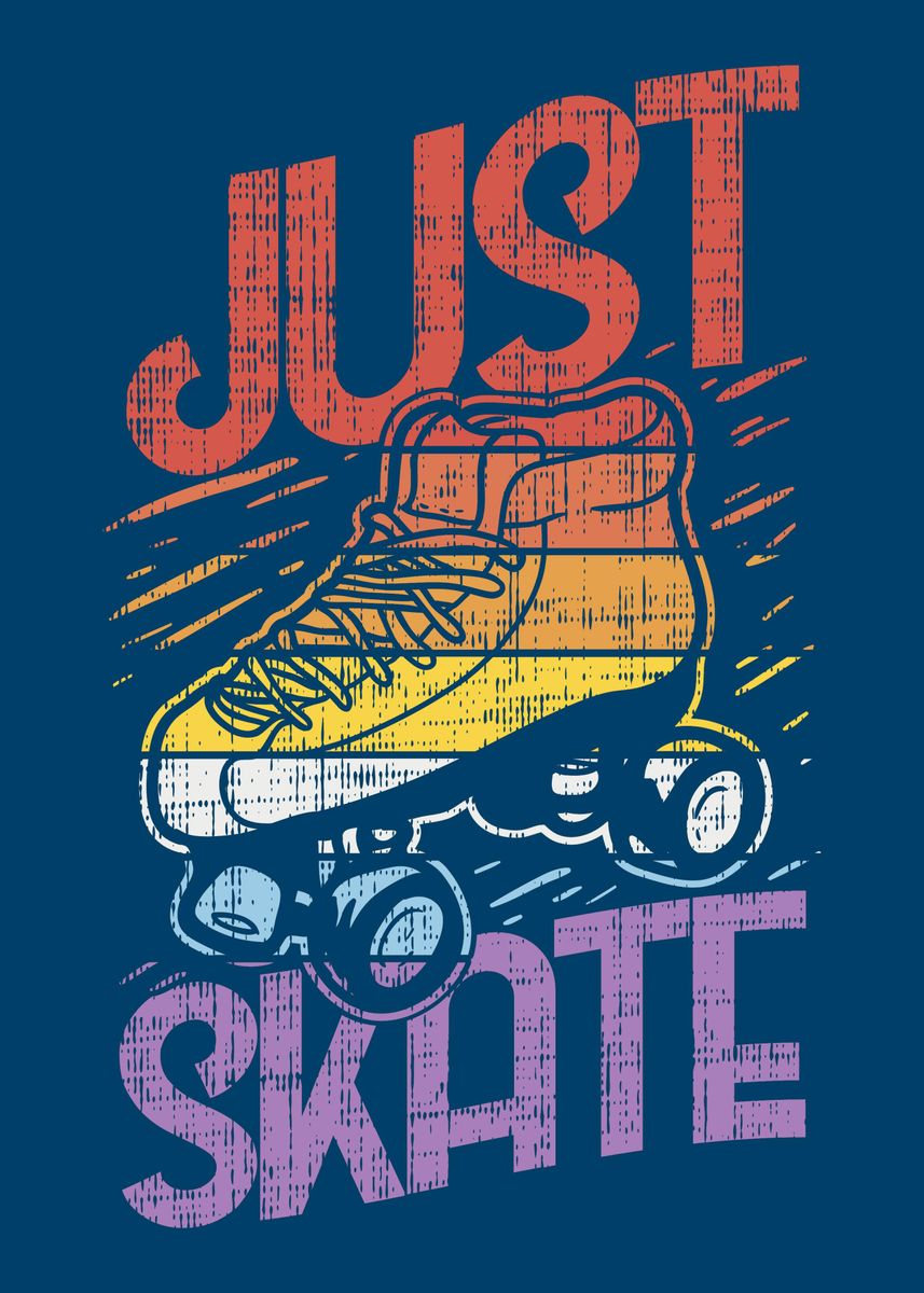 'Cool Vintage Retro Roller ' Poster, picture, metal print, paint by ...