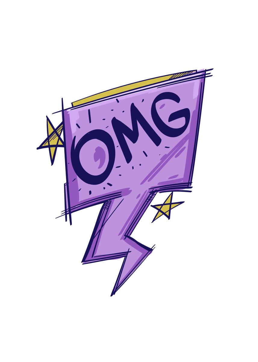 'OMG Purple Speech Bubble' Poster by MisterGoose | Displate