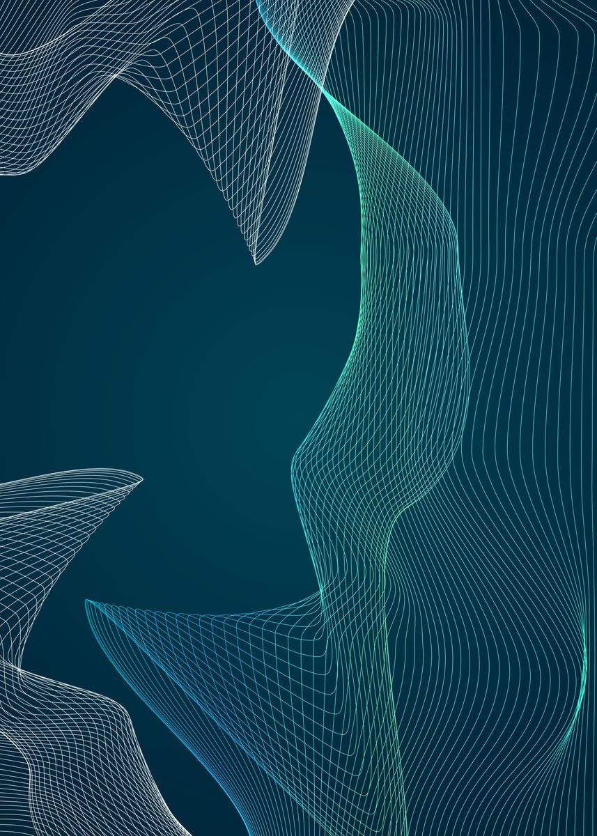 'Blue Line art' Poster, picture, metal print, paint by Full Throttle ...