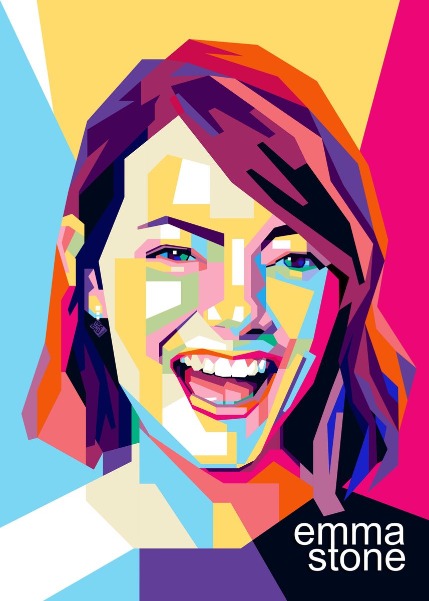 'Emma Stone' Poster, picture, metal print, paint by Cholik Hamka | Displate