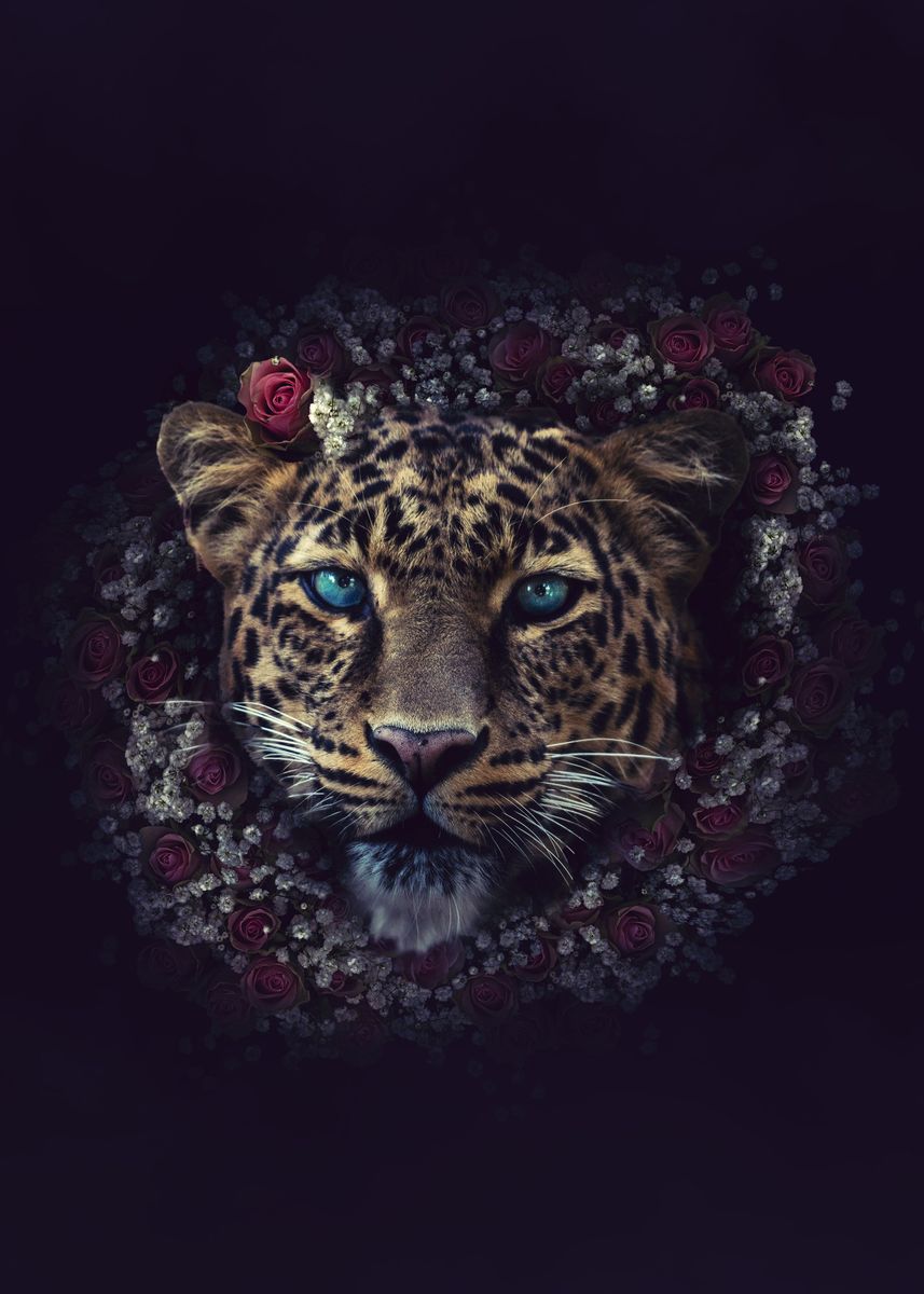 'Flower Leopard ' Poster, picture, metal print, paint by ...