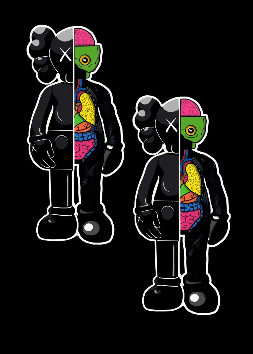 'kaws' Poster, picture, metal print, paint by HANA STUDIO | Displate