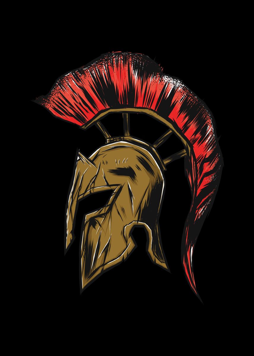 'Spartan Helmet' Poster, picture, metal print, paint by AlmightyFashion ...