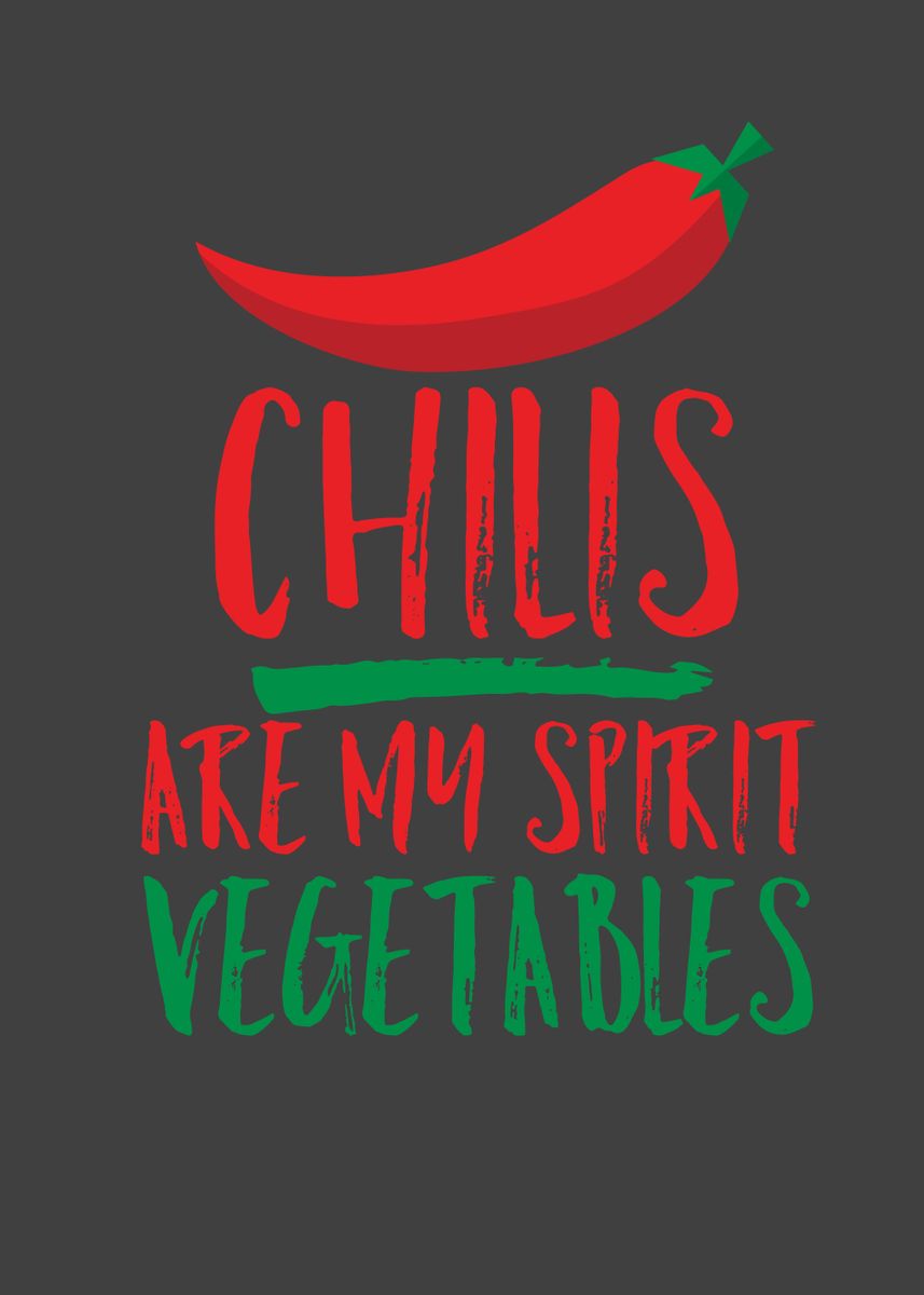 'Chilli Saying' Poster, picture, metal print, paint by schmugo | Displate