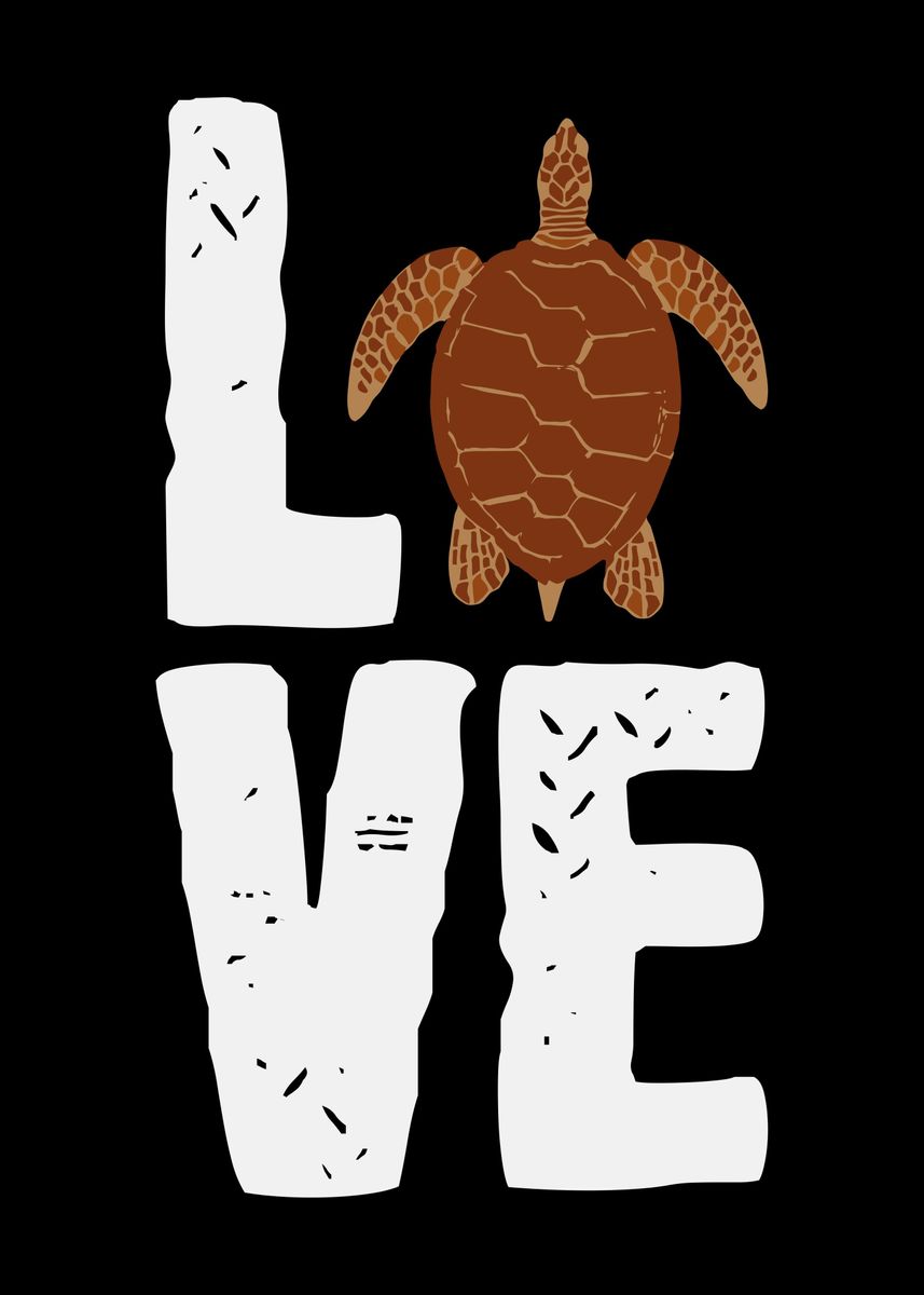 'Turtle Love Turtles' Poster, picture, metal print, paint by ...