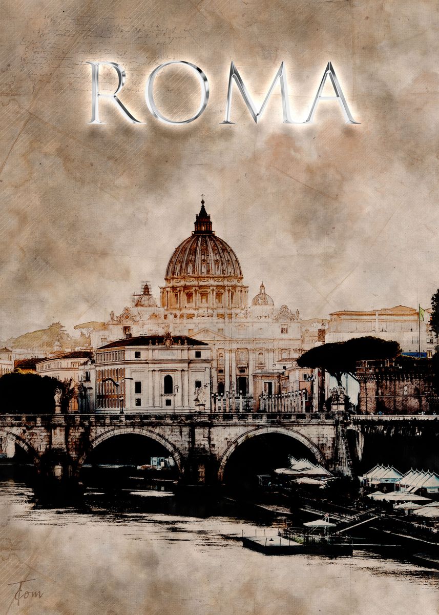 'Roma' Poster, picture, metal print, paint by Petra Rommelfanger | Displate
