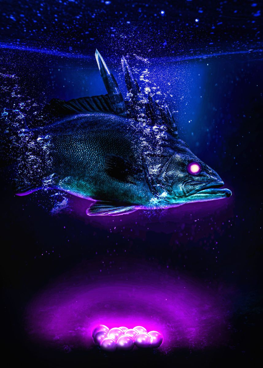 'purple razor fish' Poster by Maycer | Displate