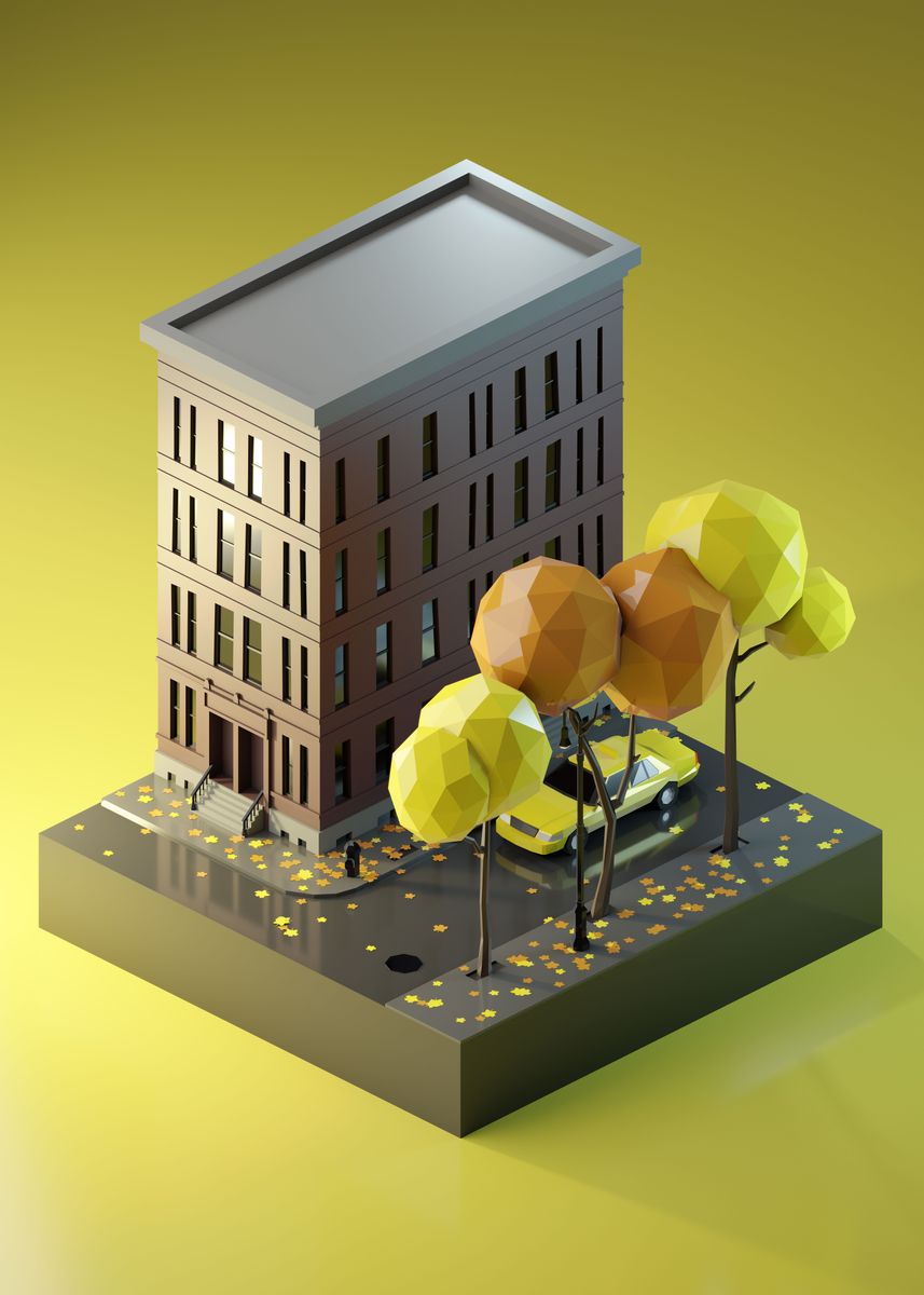 'Autumn City Street' Poster, picture, metal print, paint by Pelopoly ...