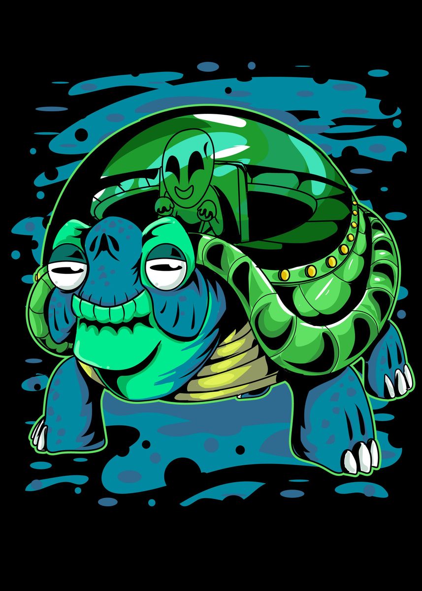 'Ufo Turtle Ufo Turtle' Poster, picture, metal print, paint by MzumO ...