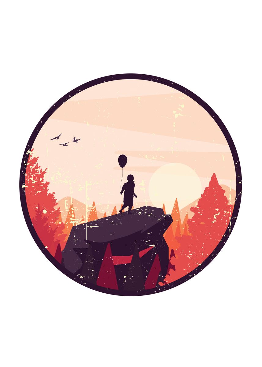 'Boy on Rock Landscape' Poster, picture, metal print, paint by Maax ...