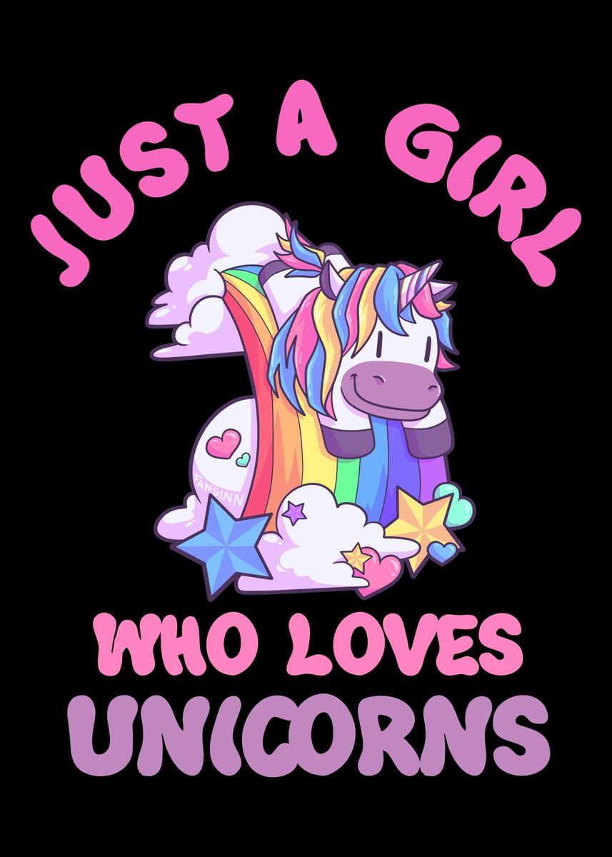 'Just A Girl Who Loves Unic' Poster, picture, metal print, paint by ...