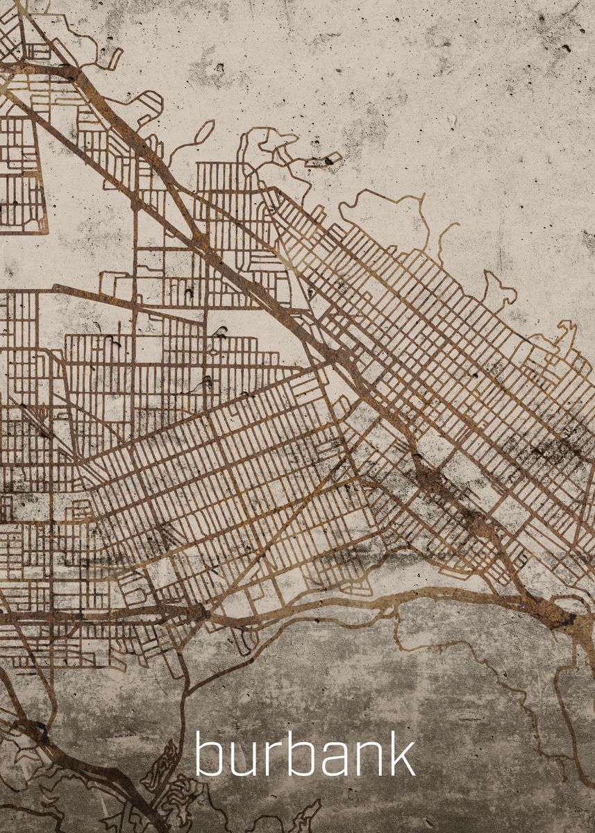 'Burbank Rustic City Street' Poster by Design Turnpike | Displate