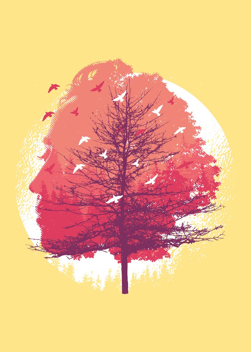 'Head Tree Face Forest' Poster by Maax Fantasy | Displate