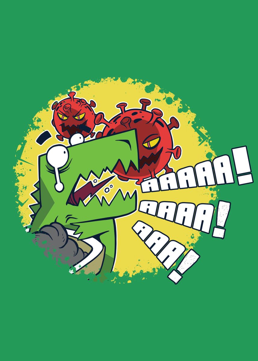 'Dinosaur Flu' Poster by MrColorUp | Displate