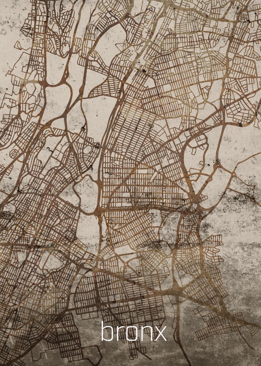 'Bronx Rustic City Street' Poster, picture, metal print, paint by ...