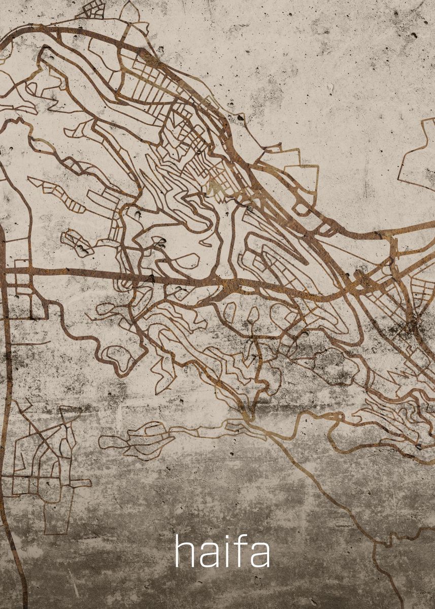 'Haifa Rustic City Street' Poster by Design Turnpike | Displate