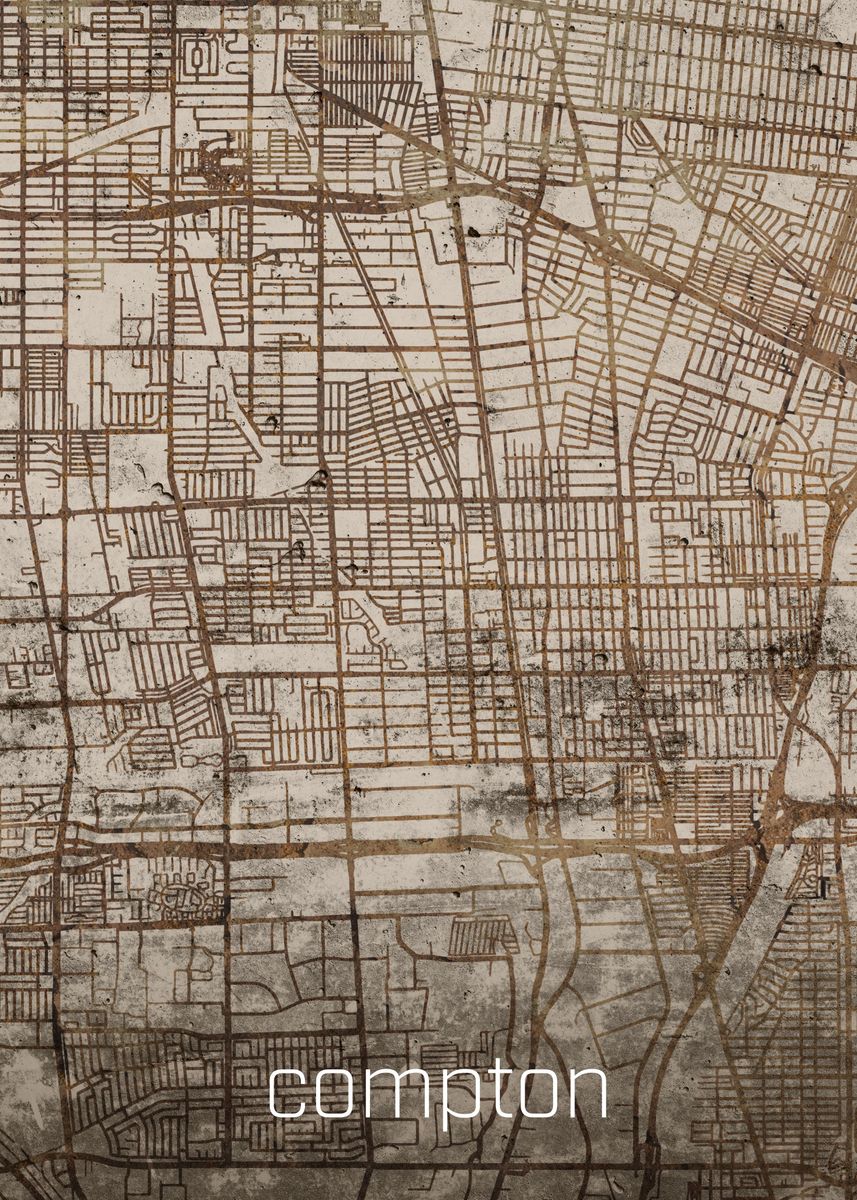 'Compton Rustic City Street' Poster, picture, metal print, paint by ...