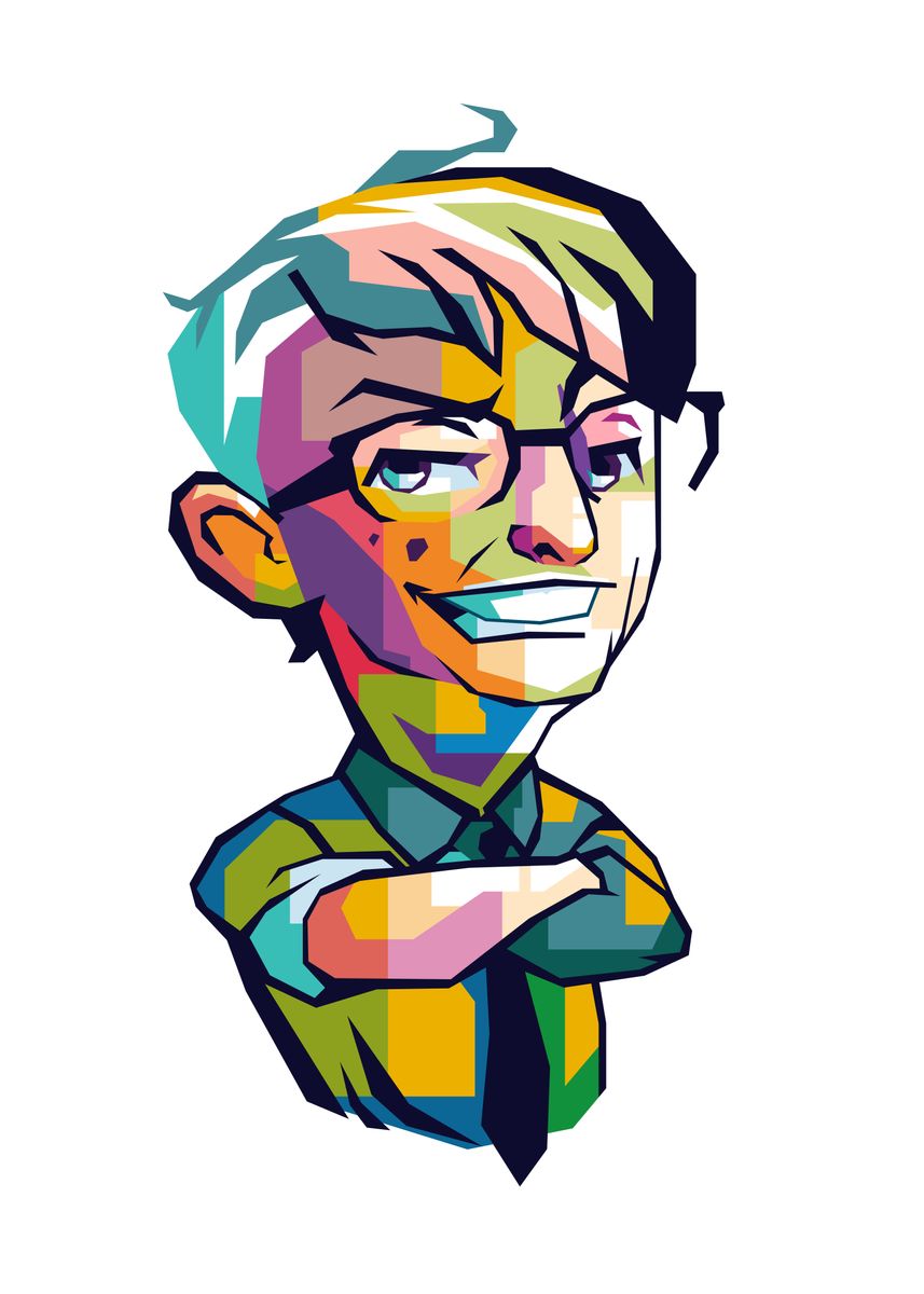 'Bill Gates Character' Poster, picture, metal print, paint by Erick ...