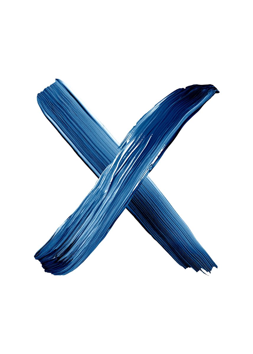 'X in Blue' Poster, picture, metal print, paint by Gal Design | Displate
