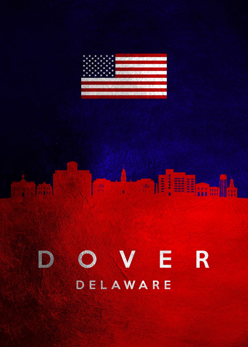 'Dover Delaware Skyline' Poster, picture, metal print, paint by ...