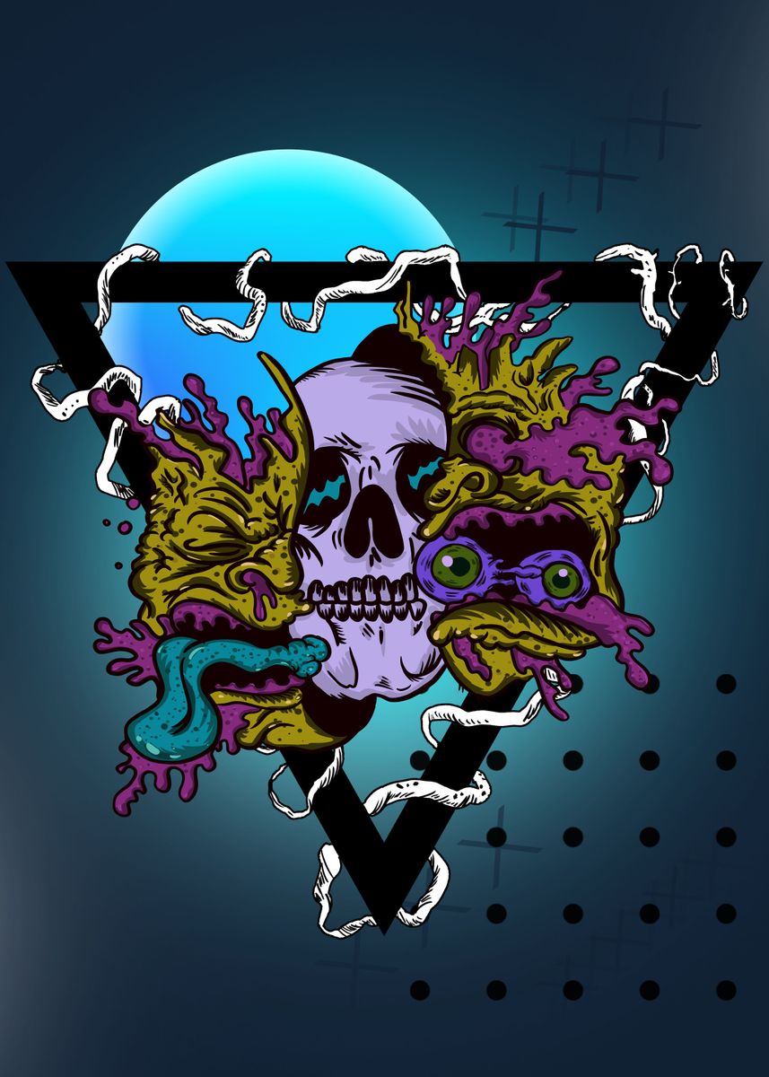 'Skull mutation' Poster, picture, metal print, paint by Dark Zeka ...