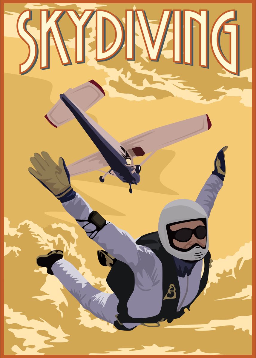 'Skydiving Skydiver' Poster, picture, metal print, paint by Alex ...