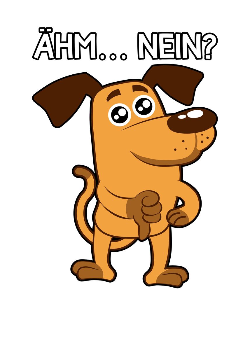 'No Dog Thumbs Down' Poster, picture, metal print, paint by schmidde ...