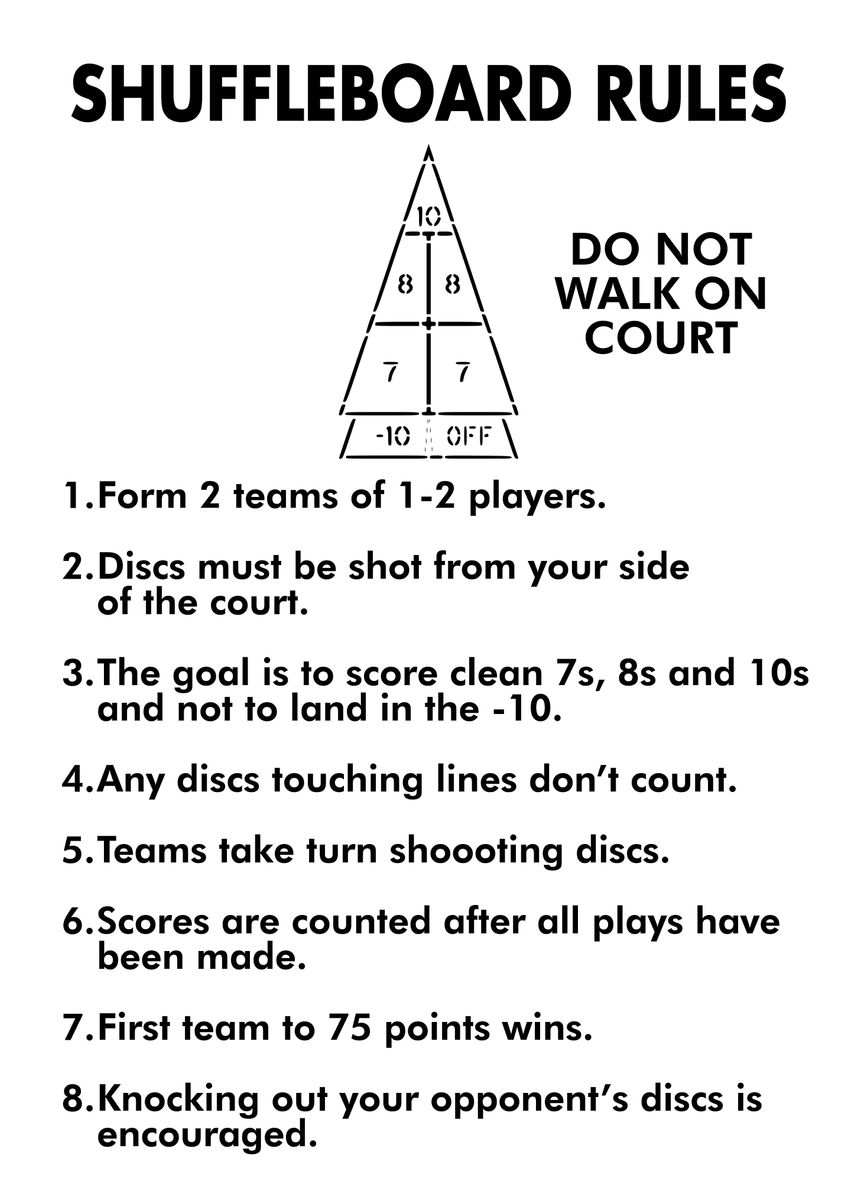 'SHUFFLEBOARD WHITE' Poster, picture, metal print, paint by Atomic ...