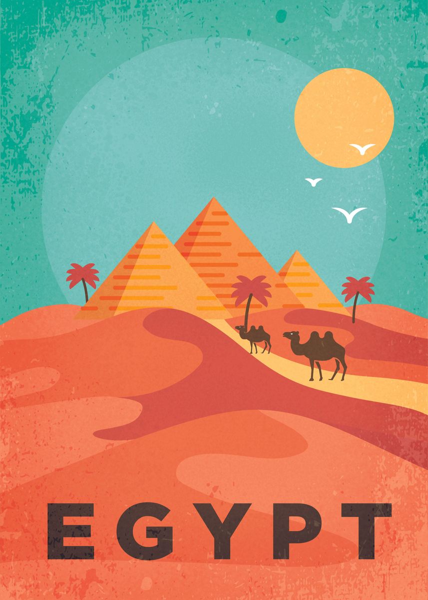 'Egypt' Poster, picture, metal print, paint by Kunyah | Displate