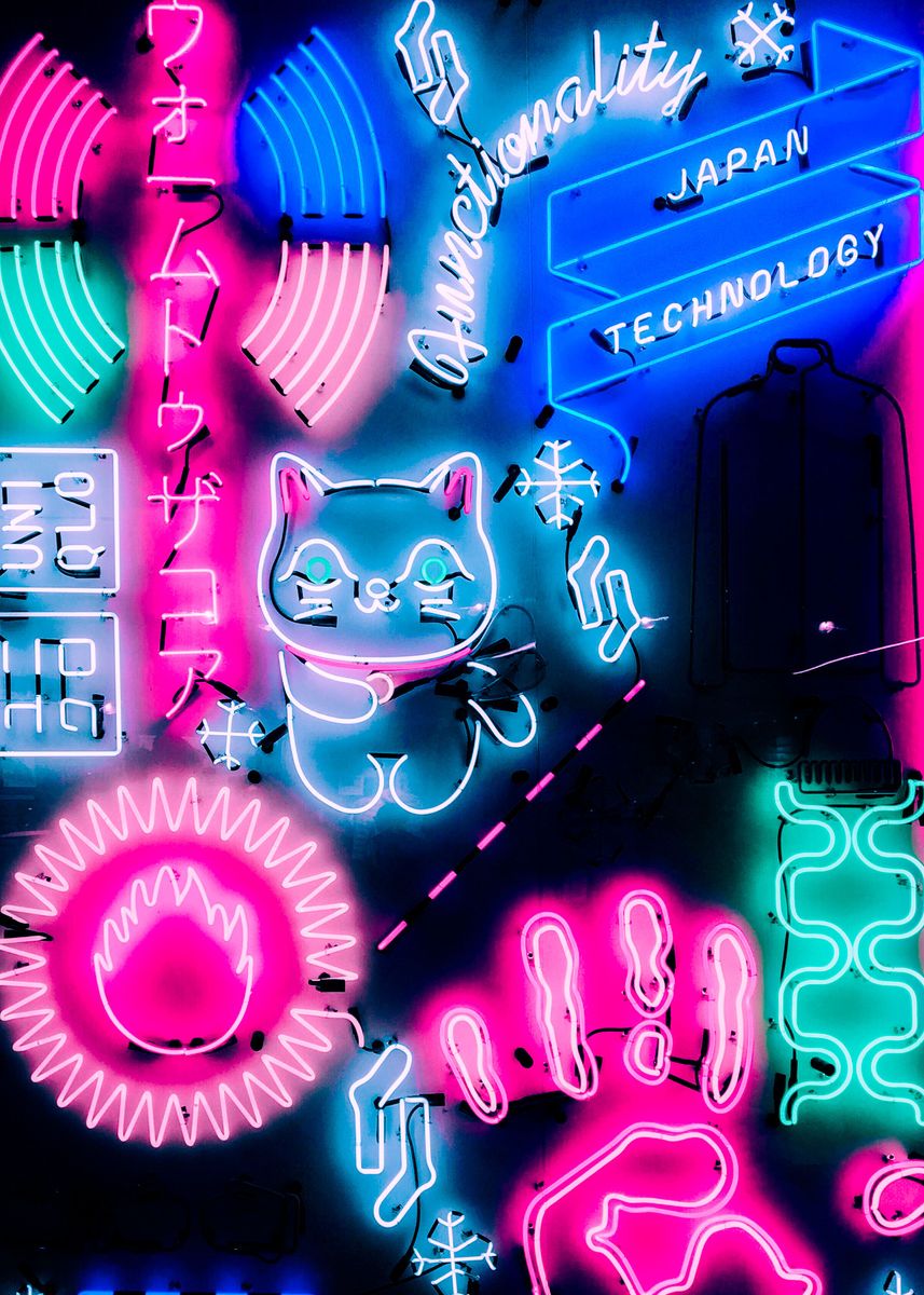 'Neon Lights' Poster by Gab Fernando | Displate