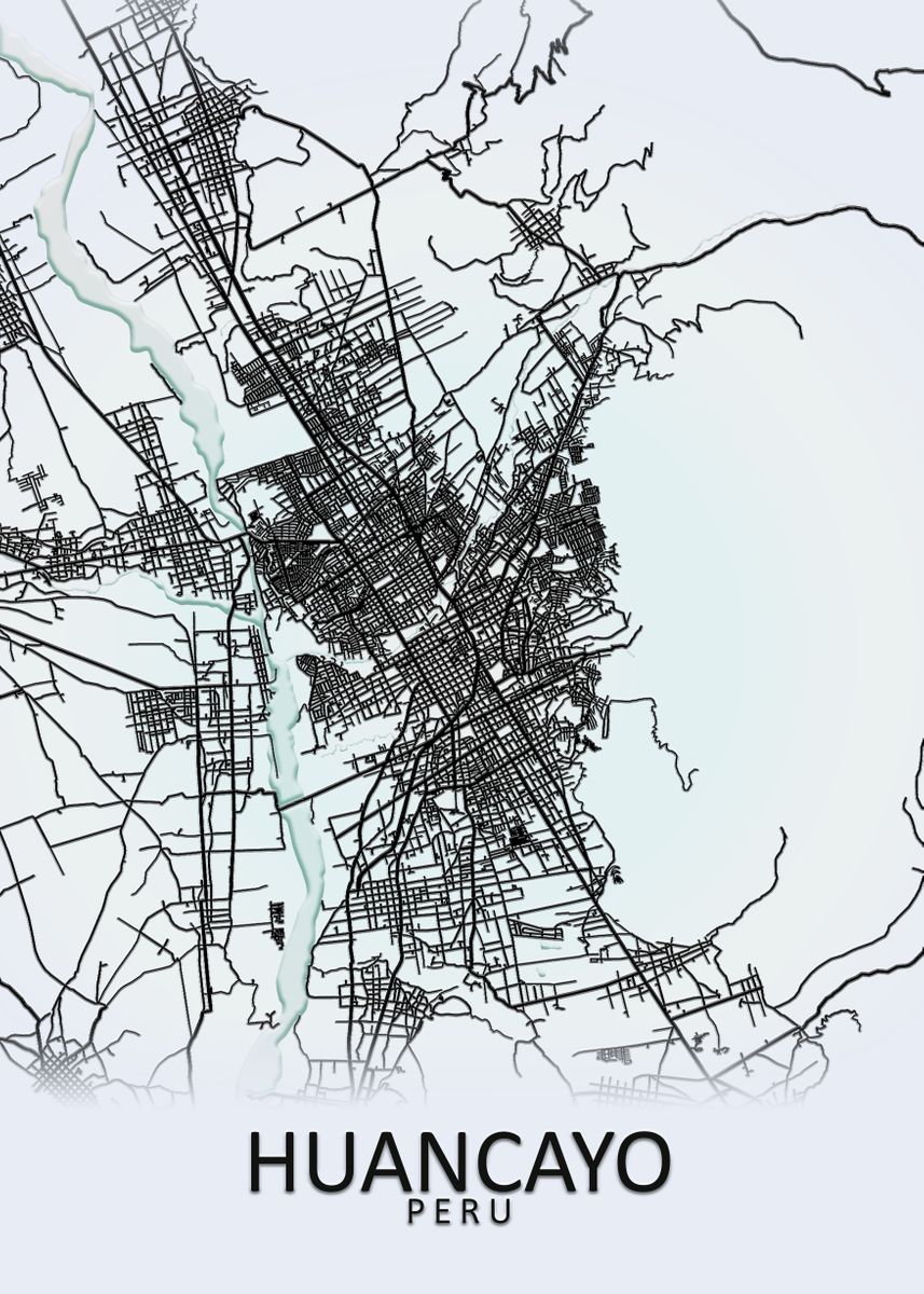 'Huancayo Peru' Poster, picture, metal print, paint by City Map Art ...