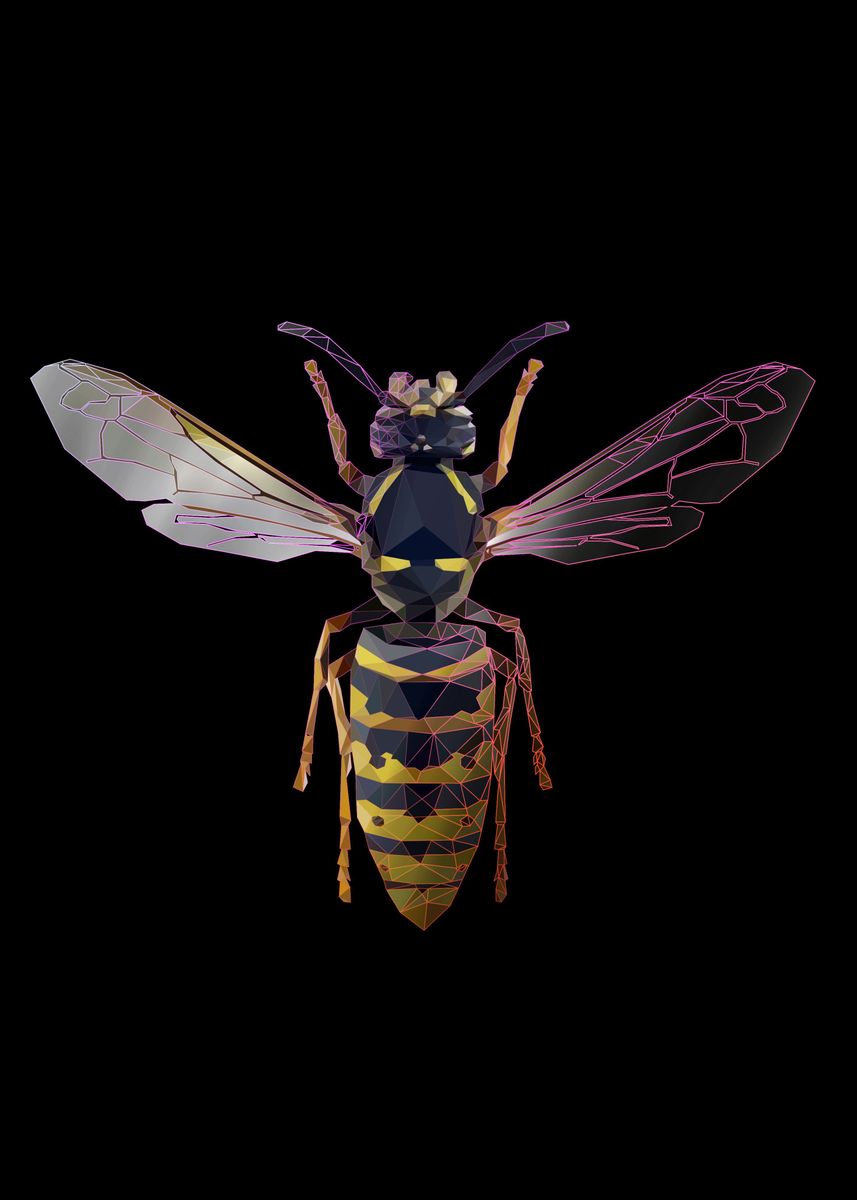 'wasp' Poster, picture, metal print, paint by Sevin Yoga | Displate