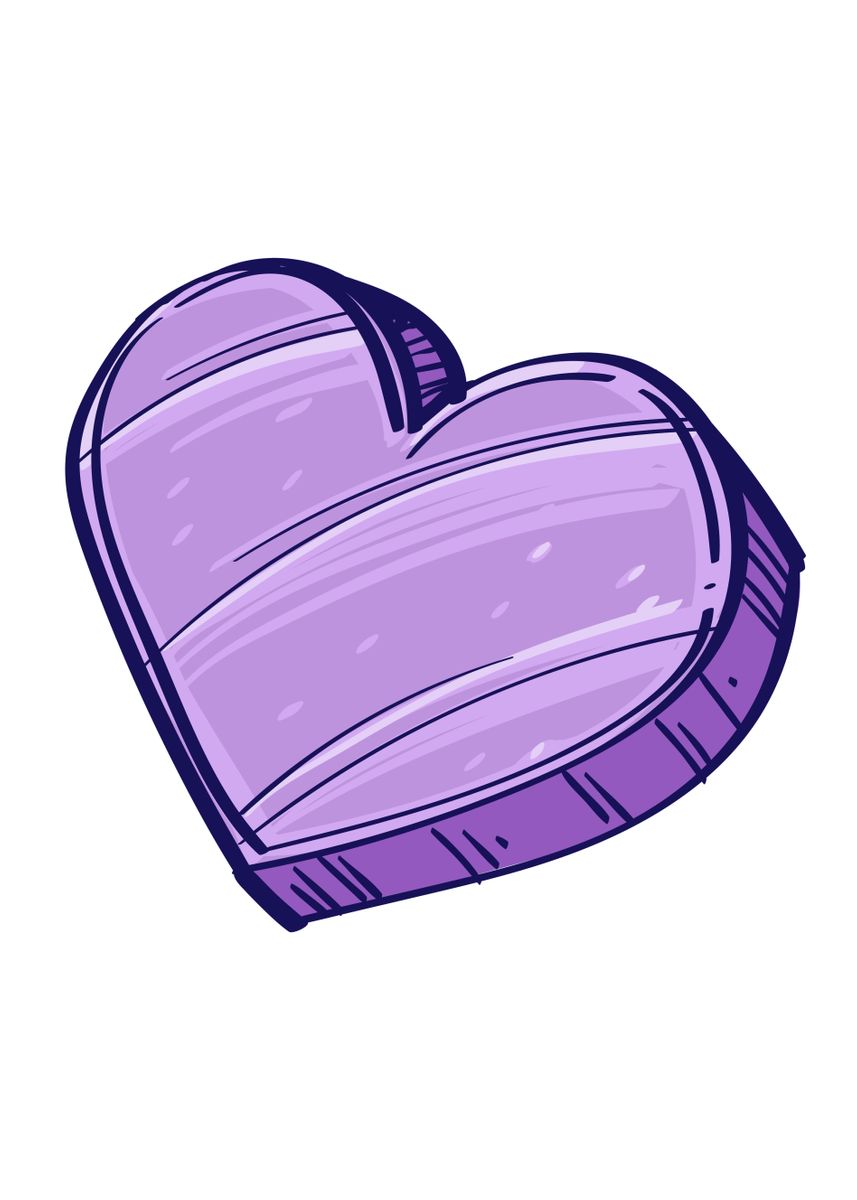 'Purple Heart Illustration' Poster, picture, metal print, paint by ...