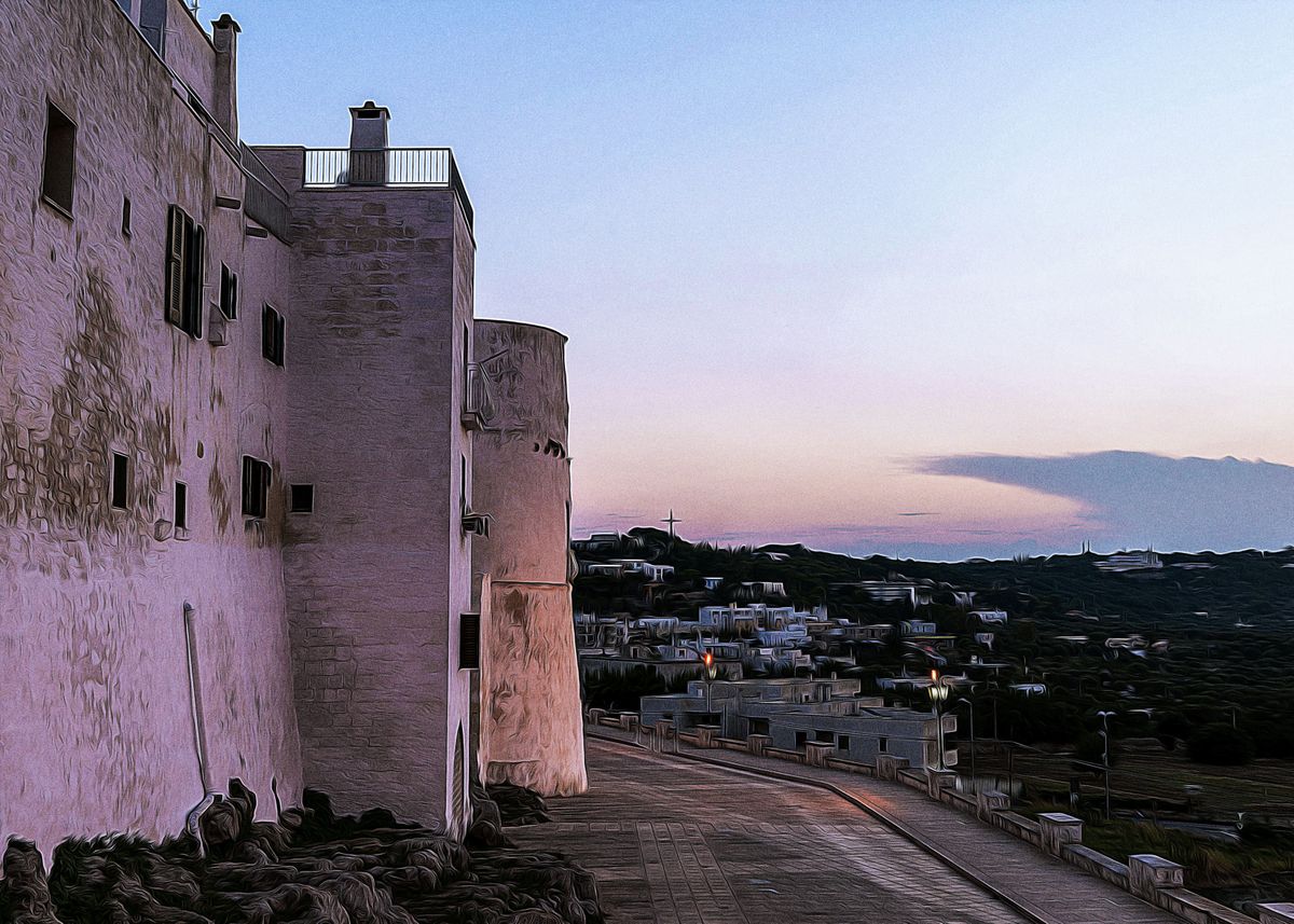 'Ostuni at sunset' Poster by Sergio Pazzano | Displate