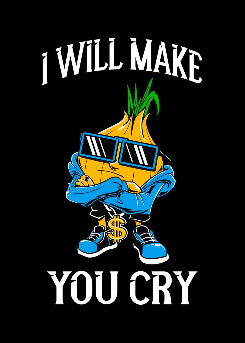 'Gangster Onion Funny Rap' Poster, picture, metal print, paint by Foxxy ...