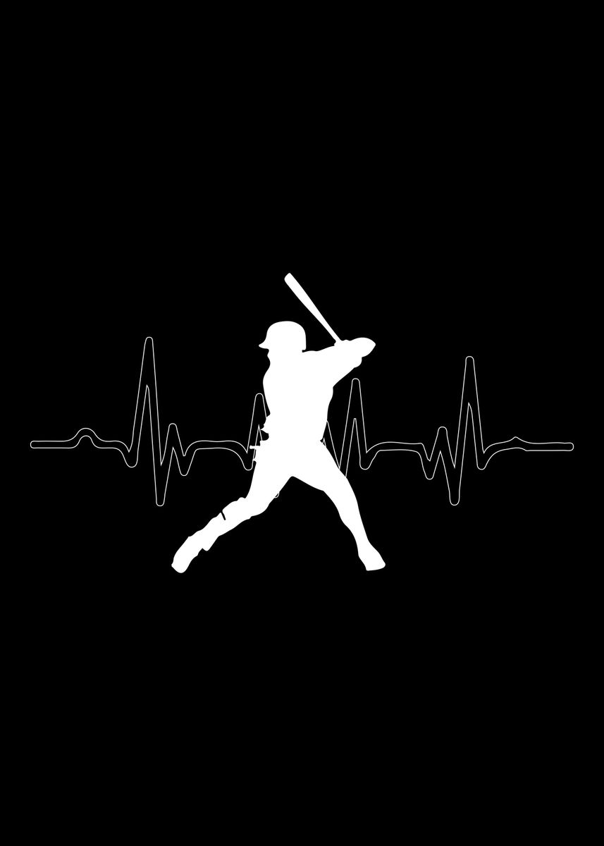 'baseball funny sports bat ' Poster, picture, metal print, paint by ...